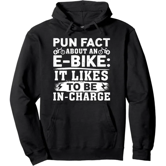 DOVU Pun Fact E-Bike Design For Cyclist Design Unisex Hoodie Outdoor Hoodie, Trendy Hoodie ...