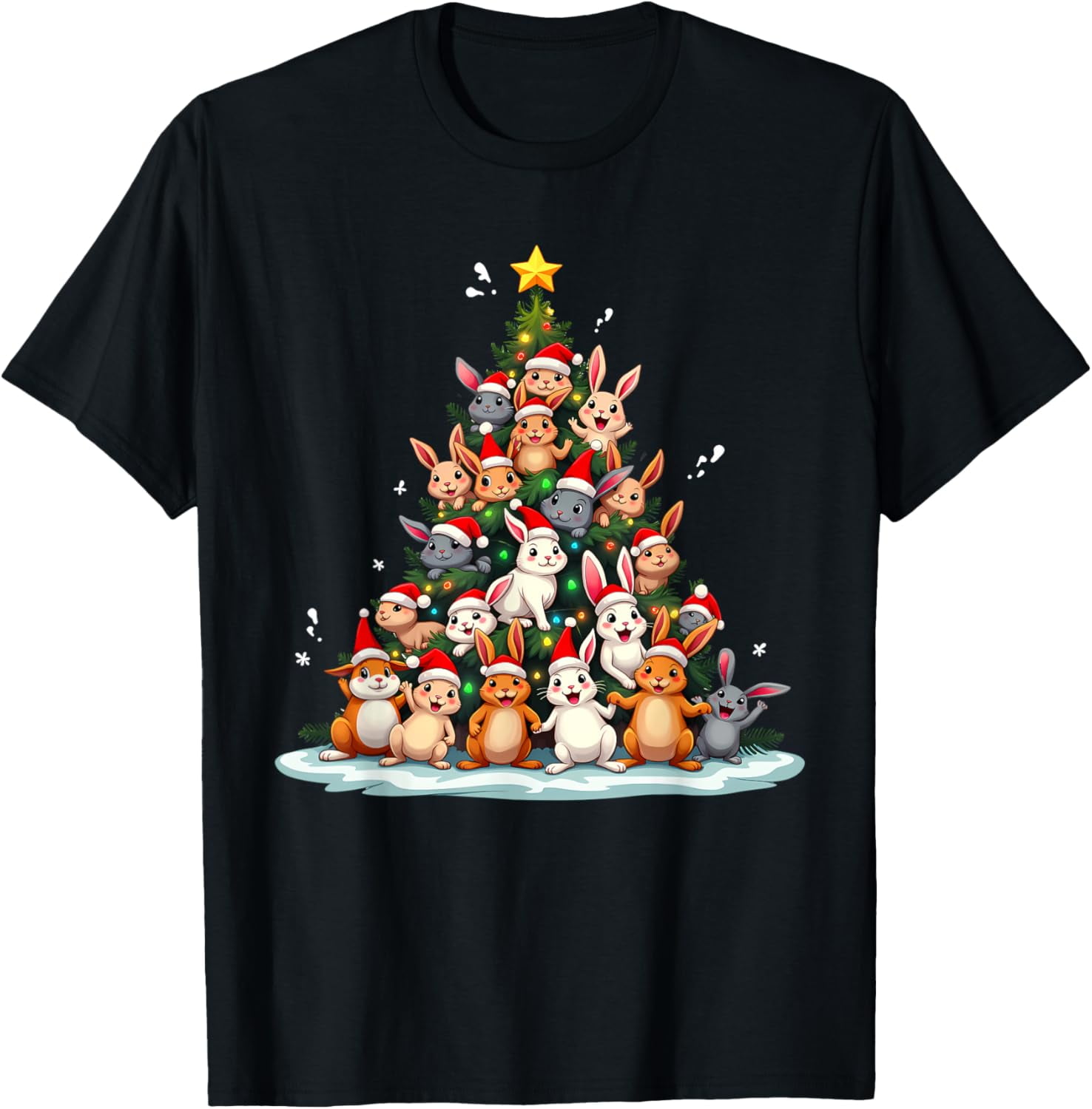 DOVU Rabbit Chris.Tmas Tree Funny Bunny T-Shirt Unisex S-5XL Hot ...