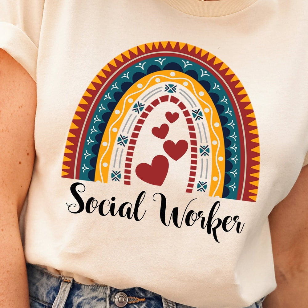 DOVU Rainbow Social Worker T-Shirt, Social Worker Gifts, Social Worker ...