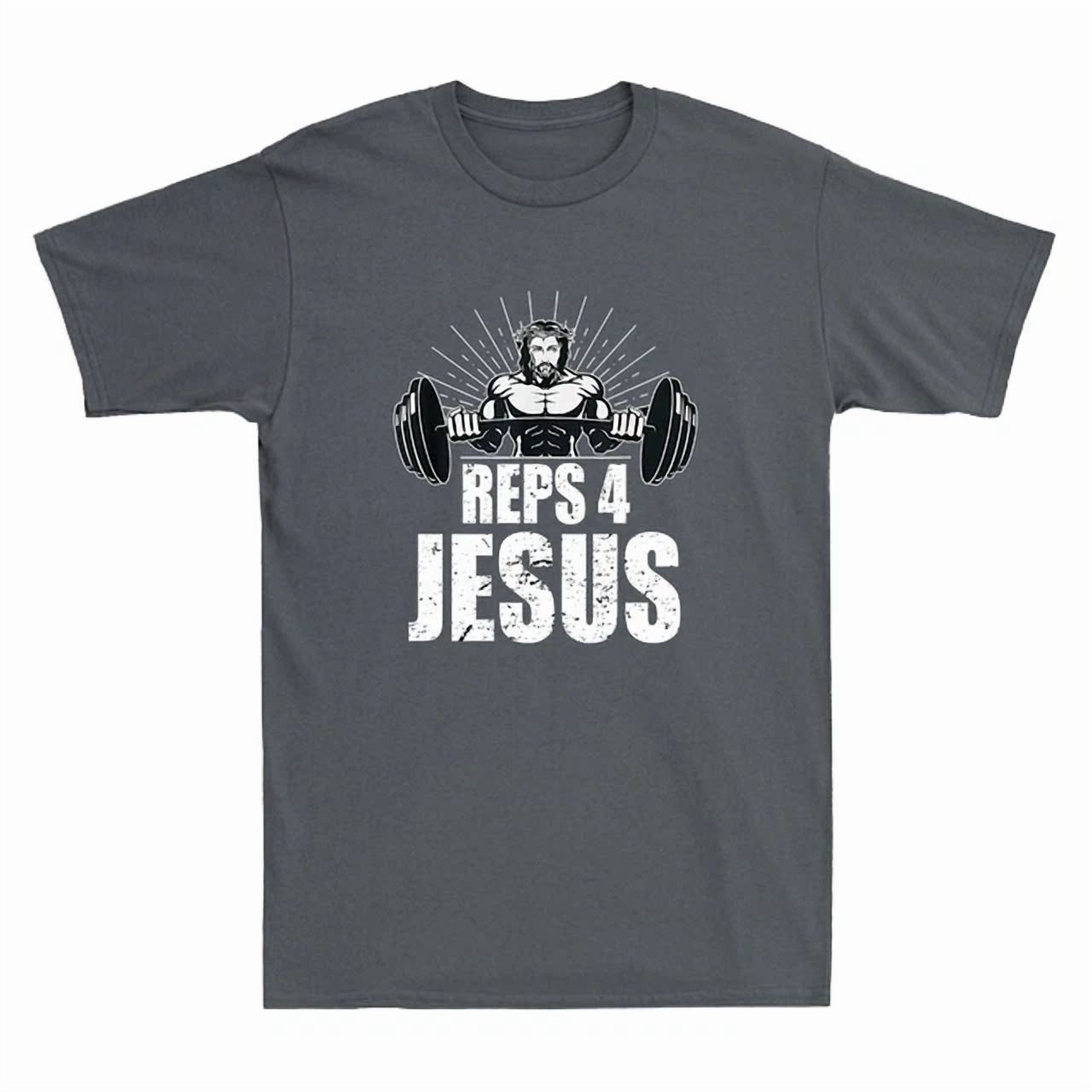 DOVU Reps 4 Jesus Gym Weightlifting Funny Christian Workout Gym Vintage ...