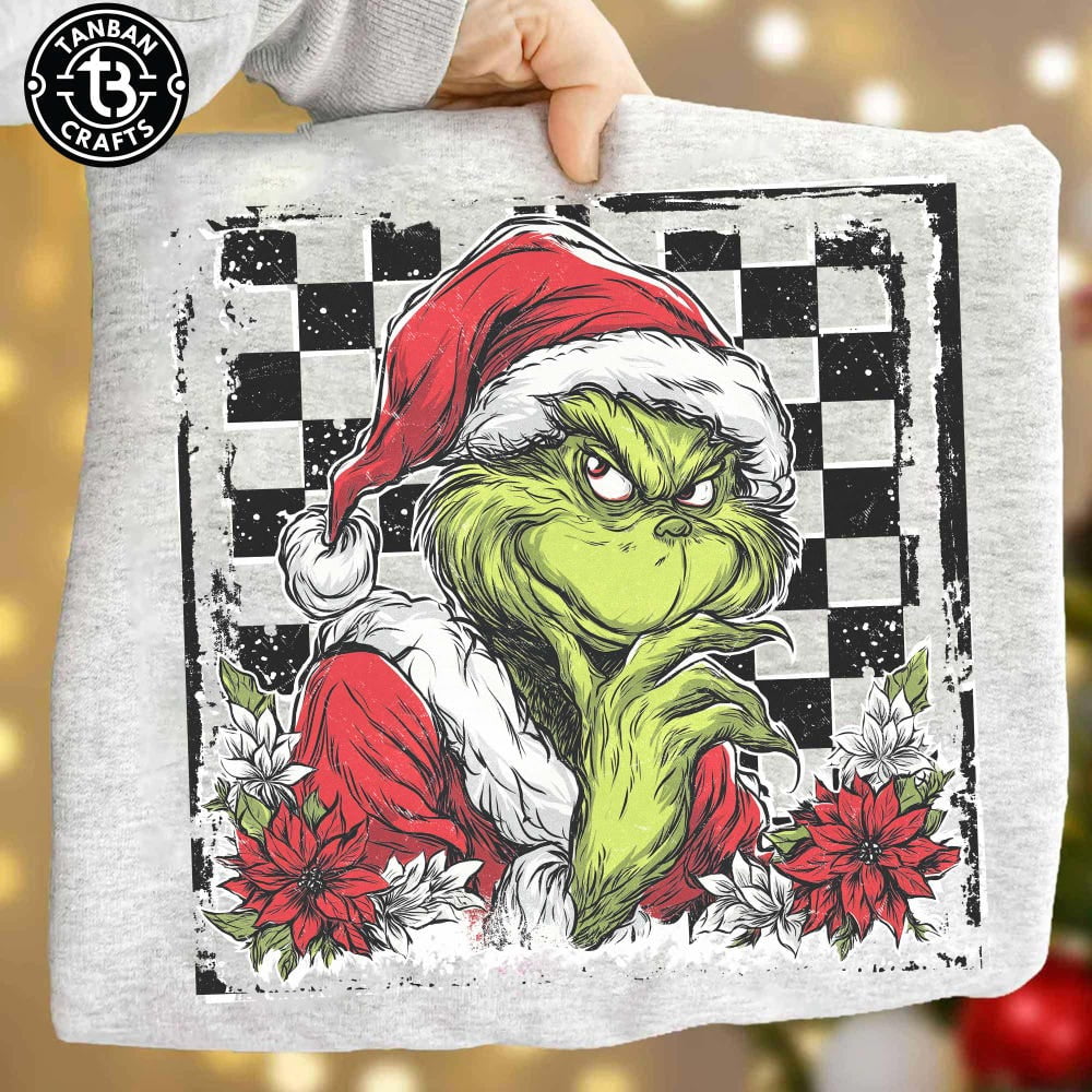 DOVU Retro Chris.Tmas Green Monster Shirt, Trendy Checkered Chris.Tmas ...