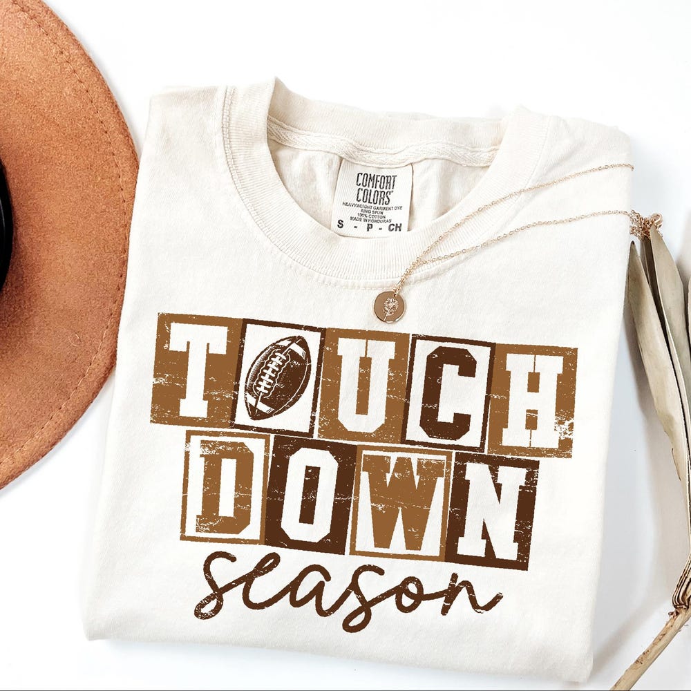 DOVU Retro Football Season Shirt, Touch Down, Football Fan Shirt, Team ...