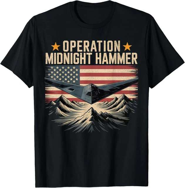 DOVU Retro Operation Midnight Hammer Jet With Usa Flag T-Shirt Unisex S ...
