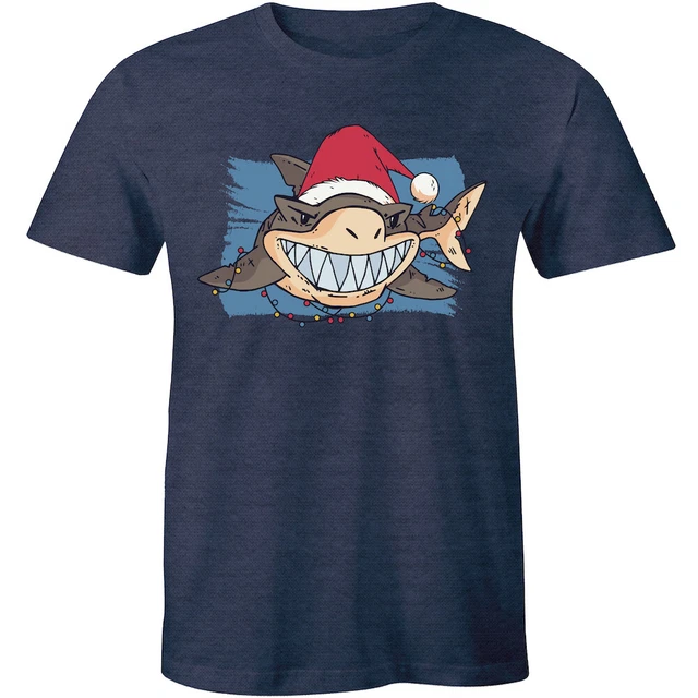 DOVU San.Ta Claus The Great White Shark Cap Gift Men'S T-Shirt Animal ...