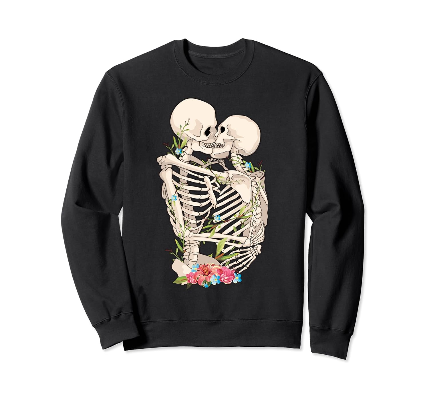 DOVU Scary Kissing Skeletons, Cute Matching Hal.Low.Een Funny Gift Sweatshirt Trendy Sweatshirt ...