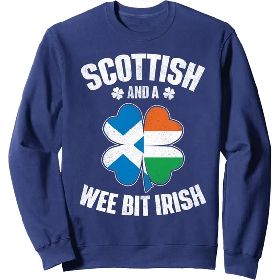 DOVU Scottish And A Wee Bit Irish Ireland Party Cool Unisex Crewneck ...