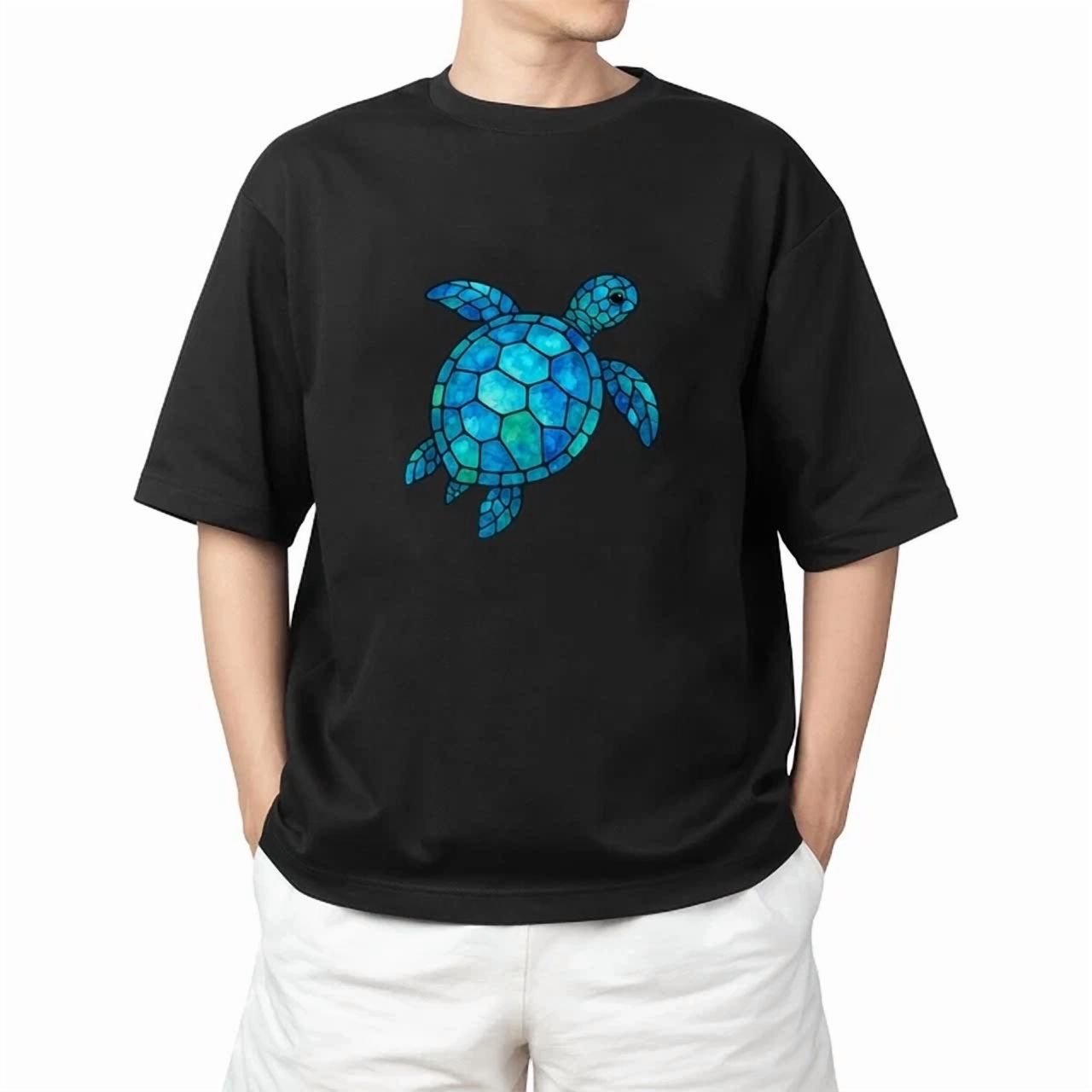 DOVU Sea Turtle Mosaic Ocean Animal Save The Turtles Gifts T-Shirt ...