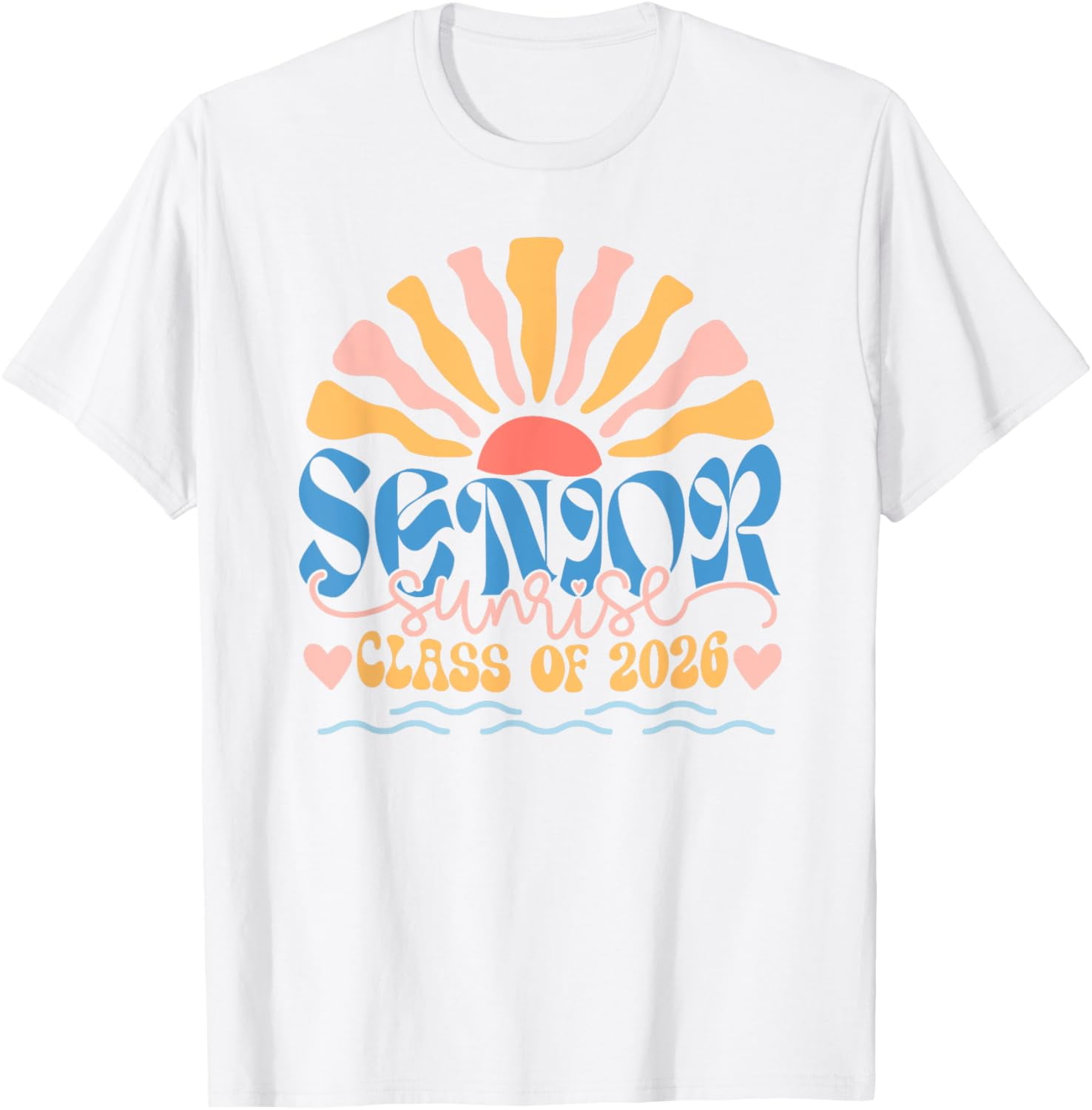 DOVU Senior Sunrise 2026 Boho Colorful High School Jenior Retro T-Shirt ...