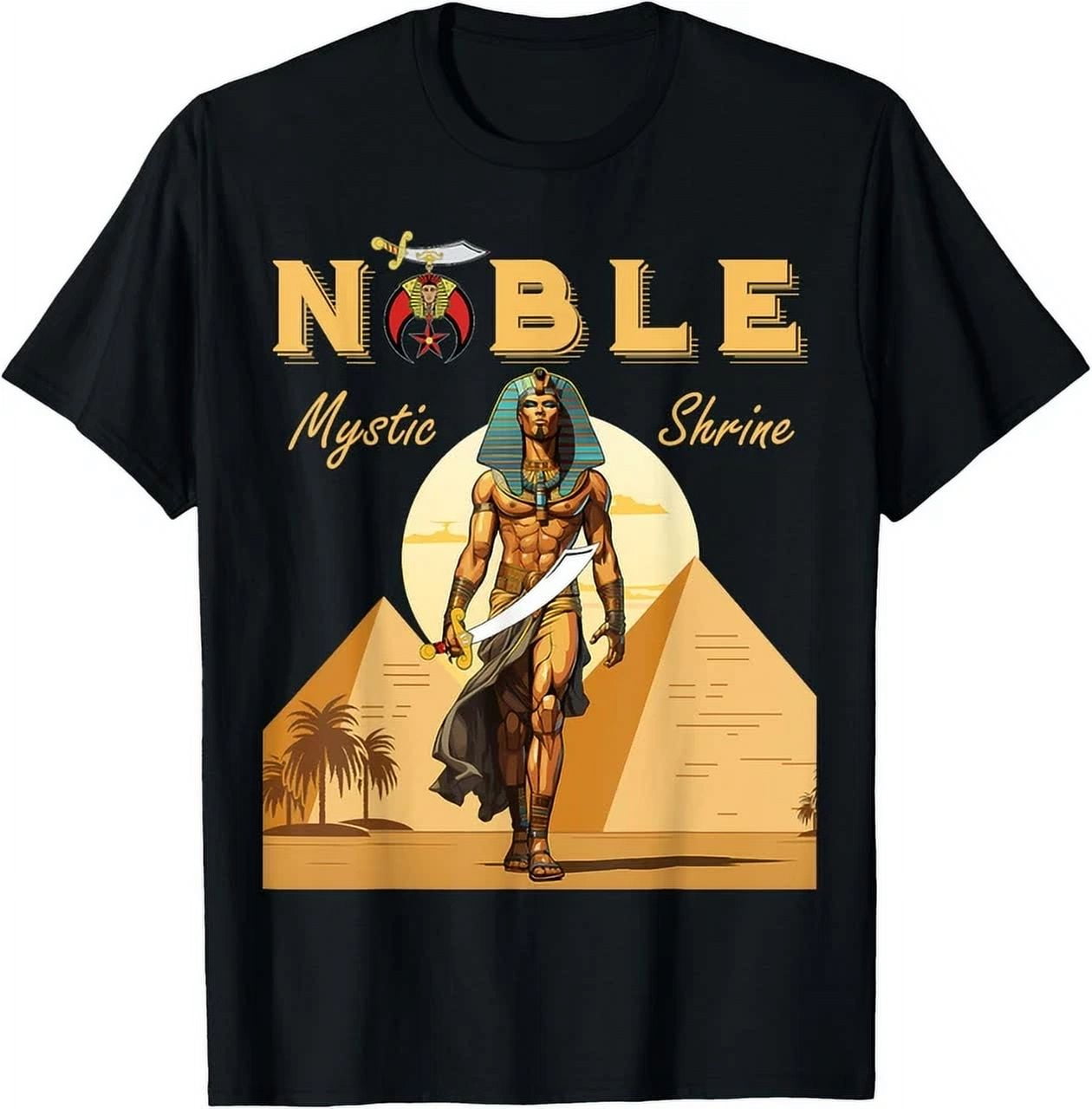 DOVU Shriner Noble Mystic Pharaoh King Muscular Pyramids Masonic T ...