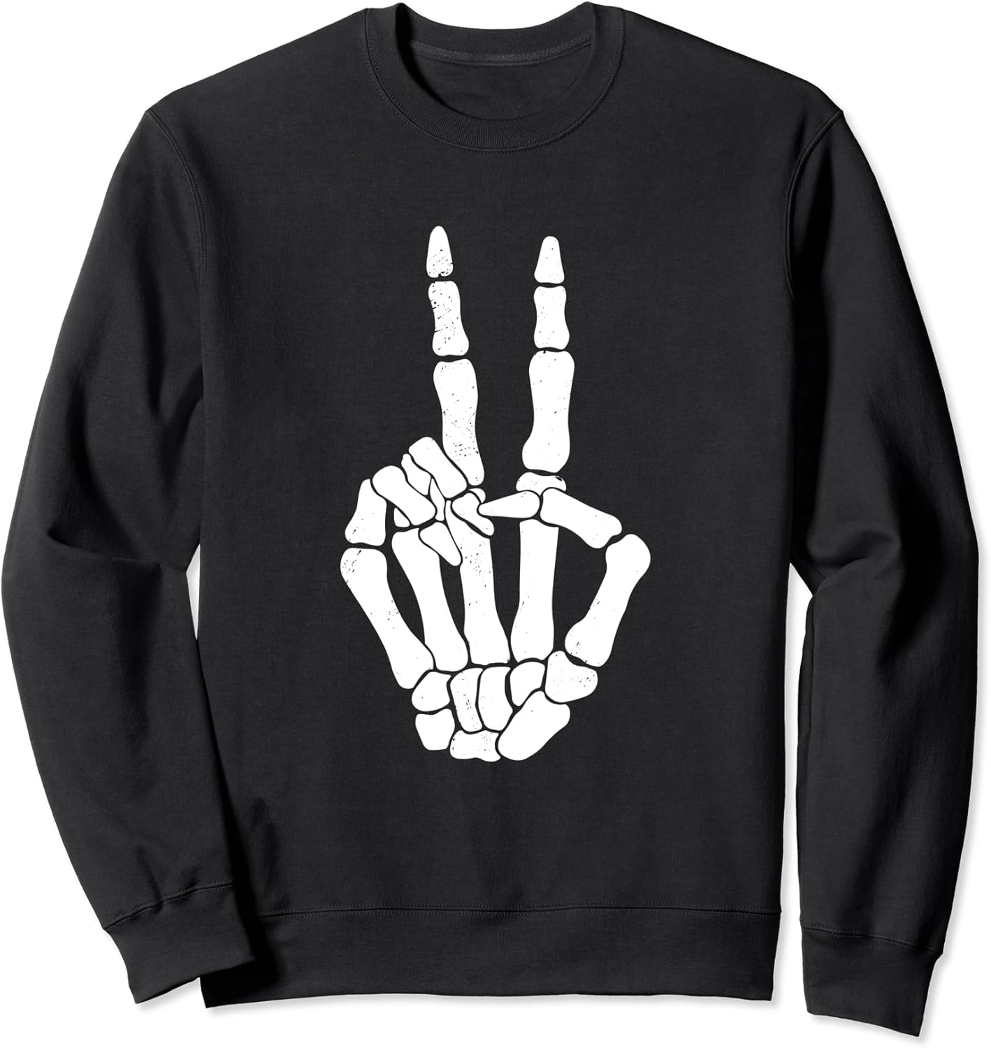 DOVU Skeleton Peace Sign Skeleton Hal.Low.Een Creatures Love Sweatshirt ...
