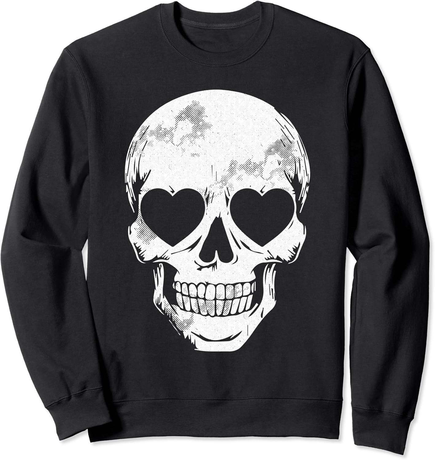 DOVU Skull Heart Eyes Lazy Hal.Low.Een Cute Skeleton Bones Sweatshirt Trendy Sweatshirt ...
