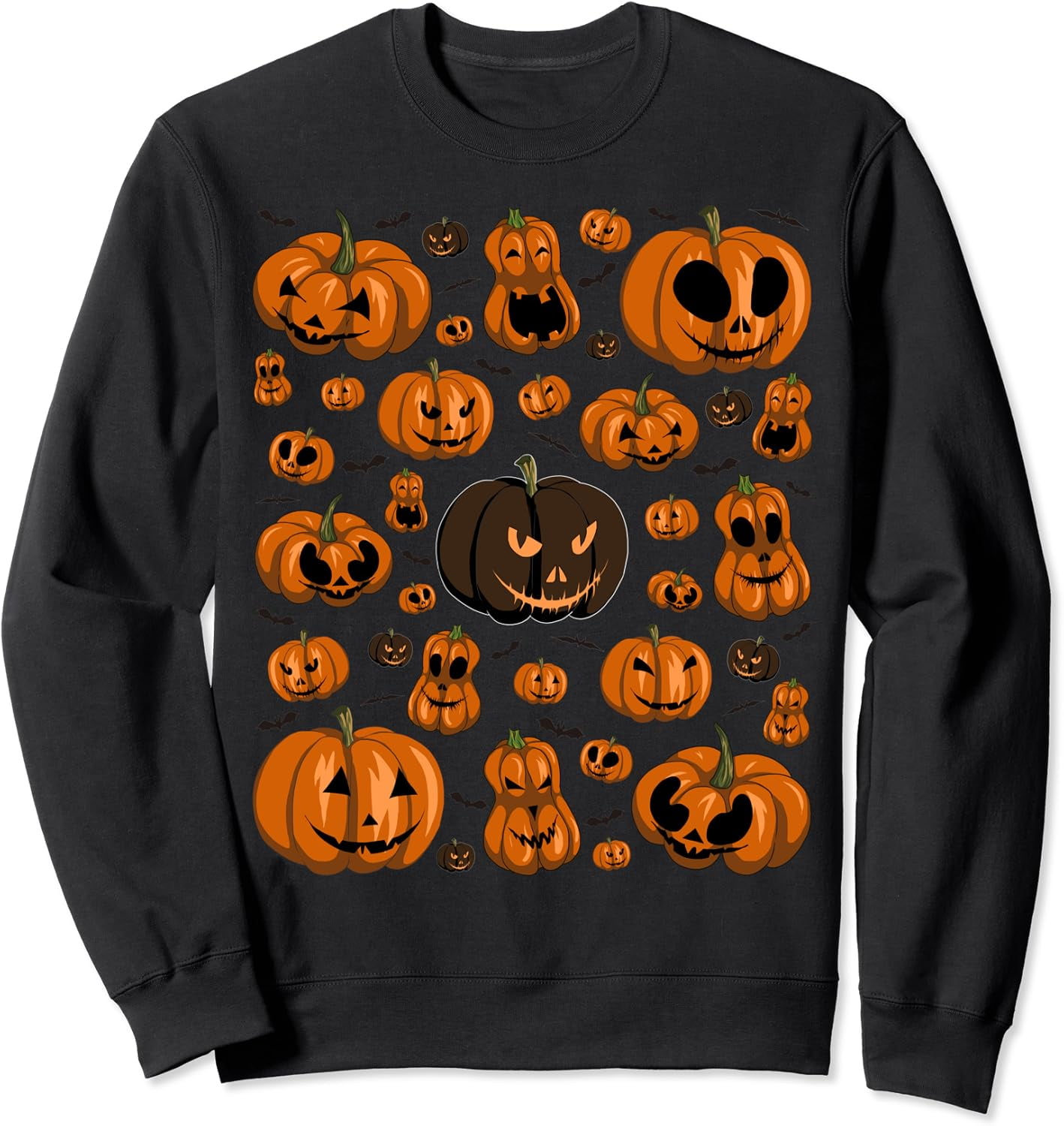 DOVU Skull Tee Cute Evil Pumpkin Monsters Bats Hal.Low.Een Sweatshirt Trendy Sweatshirt ...