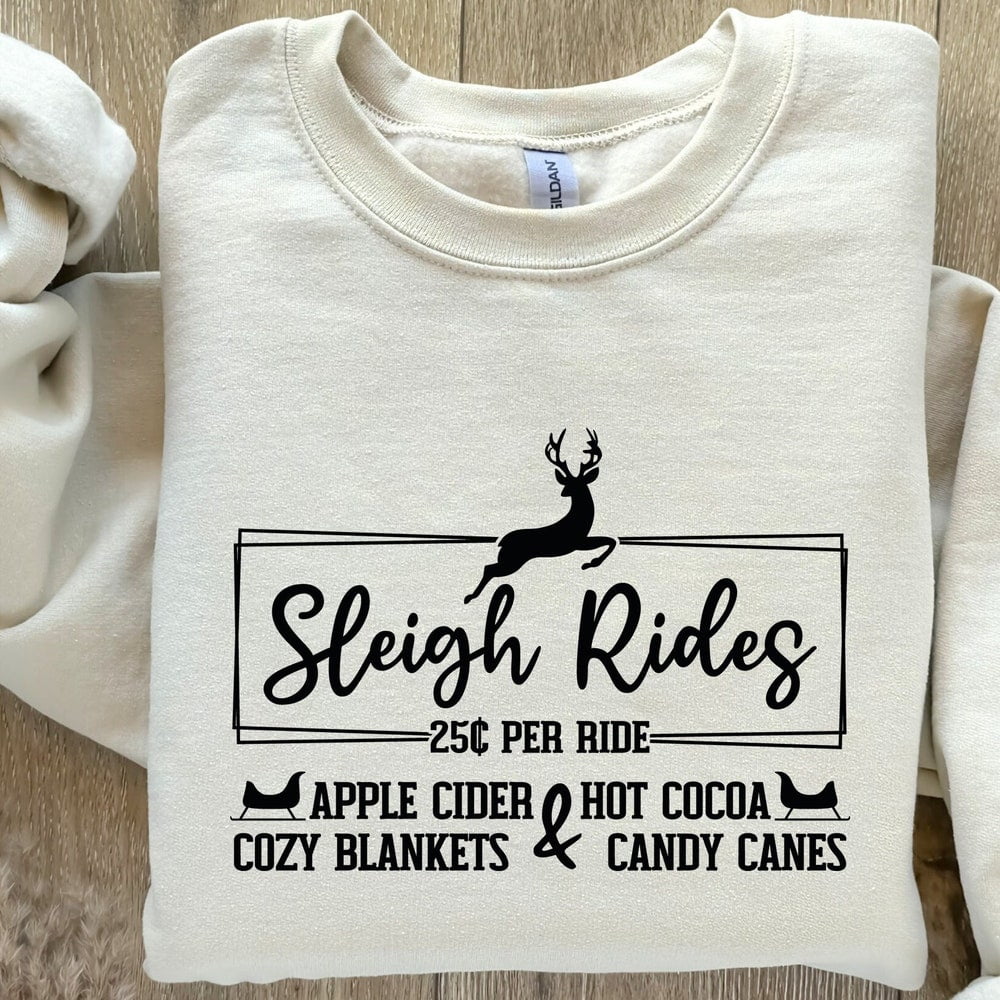 DOVU Sleigh Rides Sweatshirt, Sleigh Rides Chri.Stm.As Sweatshirt ...