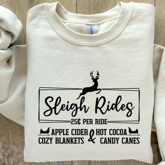 DOVU Sleigh Rides Sweatshirt, Sleigh Rides Chri.Stm.As Sweatshirt ...