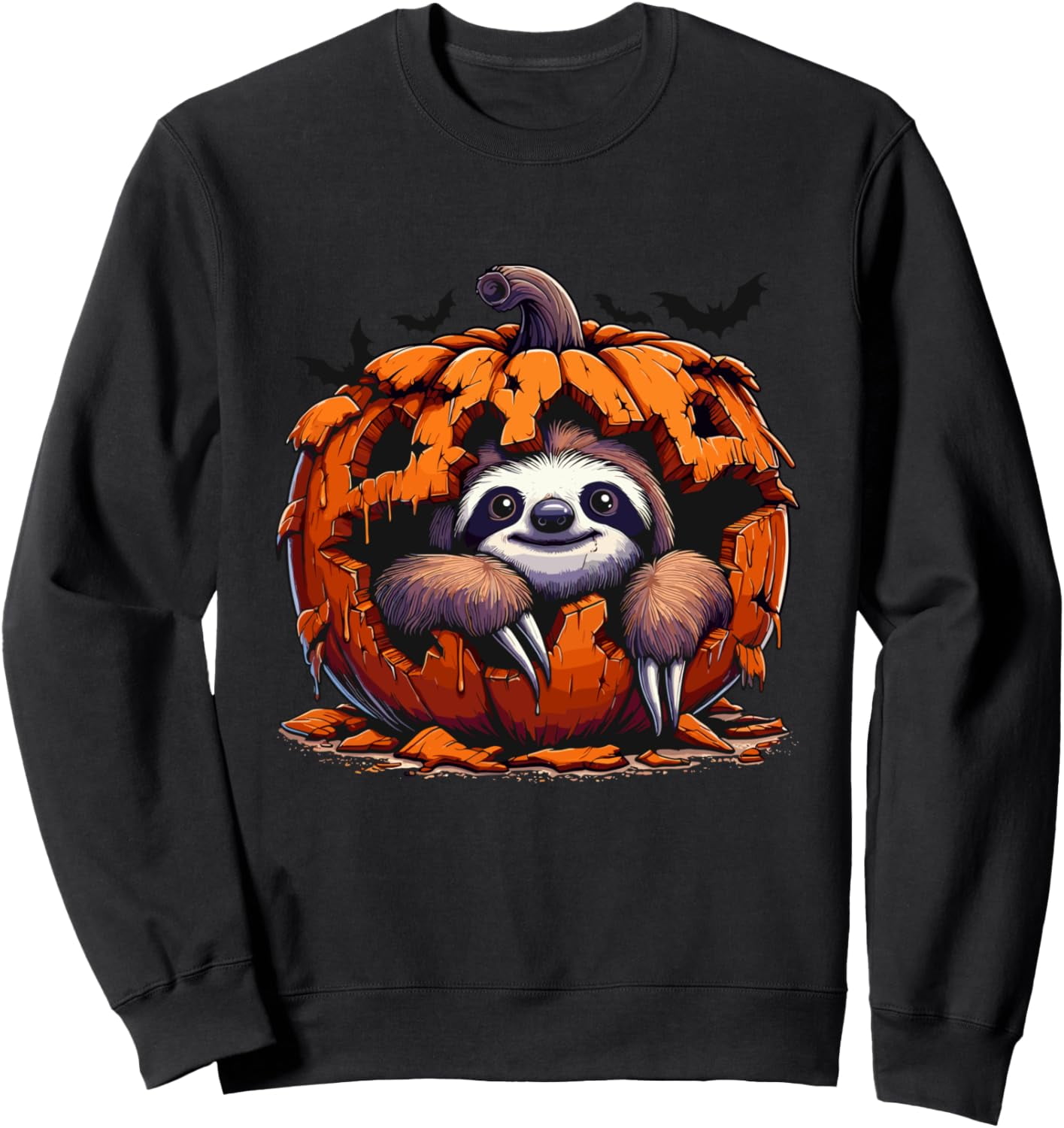 DOVU Sloth Hal.Low.Een Pumpkin Cute Animal Fall Hal.Low.Een Sweatshirt Trendy Sweatshirt ...