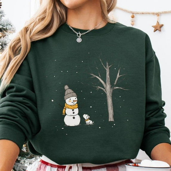 DOVU Snowman And Dog Sweatshirt, Chris.Tmas Snowman Sweatshirt, Chris ...