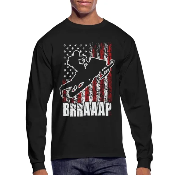 DOVU Snowmobile Riding Usa Flag Men'S Sweatshirt Trendy Sweatshirt ...