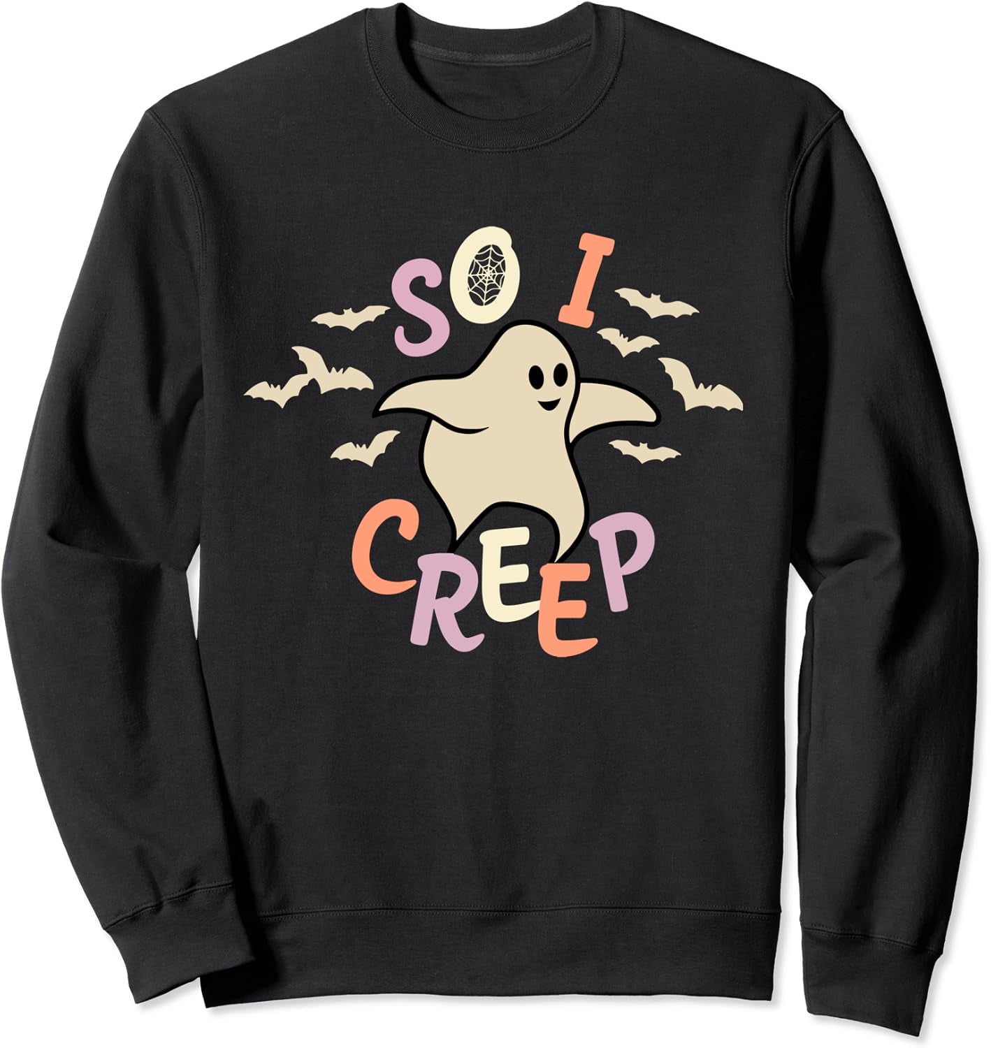 DOVU So I Creep Hal.Low.Een Sweatshirt Funny Ghost Cute Spooky Season Sweatshirt Trendy ...
