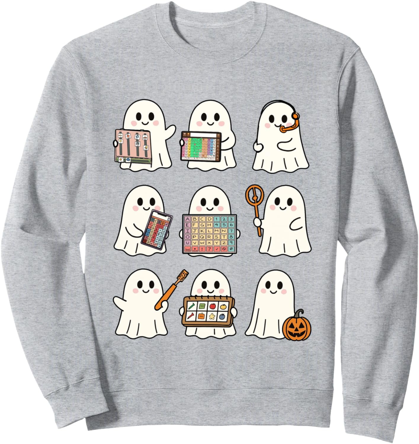 DOVU Speech Therapy Hal.Low.Een Ghost Speech Language Pathologist Sweatshirt Trendy Sweatshirt ...