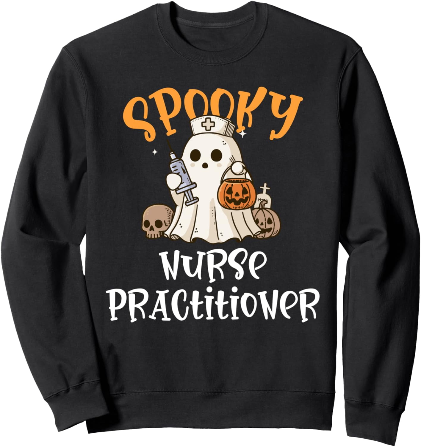 DOVU Spooky Nurse Practitioner Hal.Low.Een Nursing Sweatshirt Trendy ...