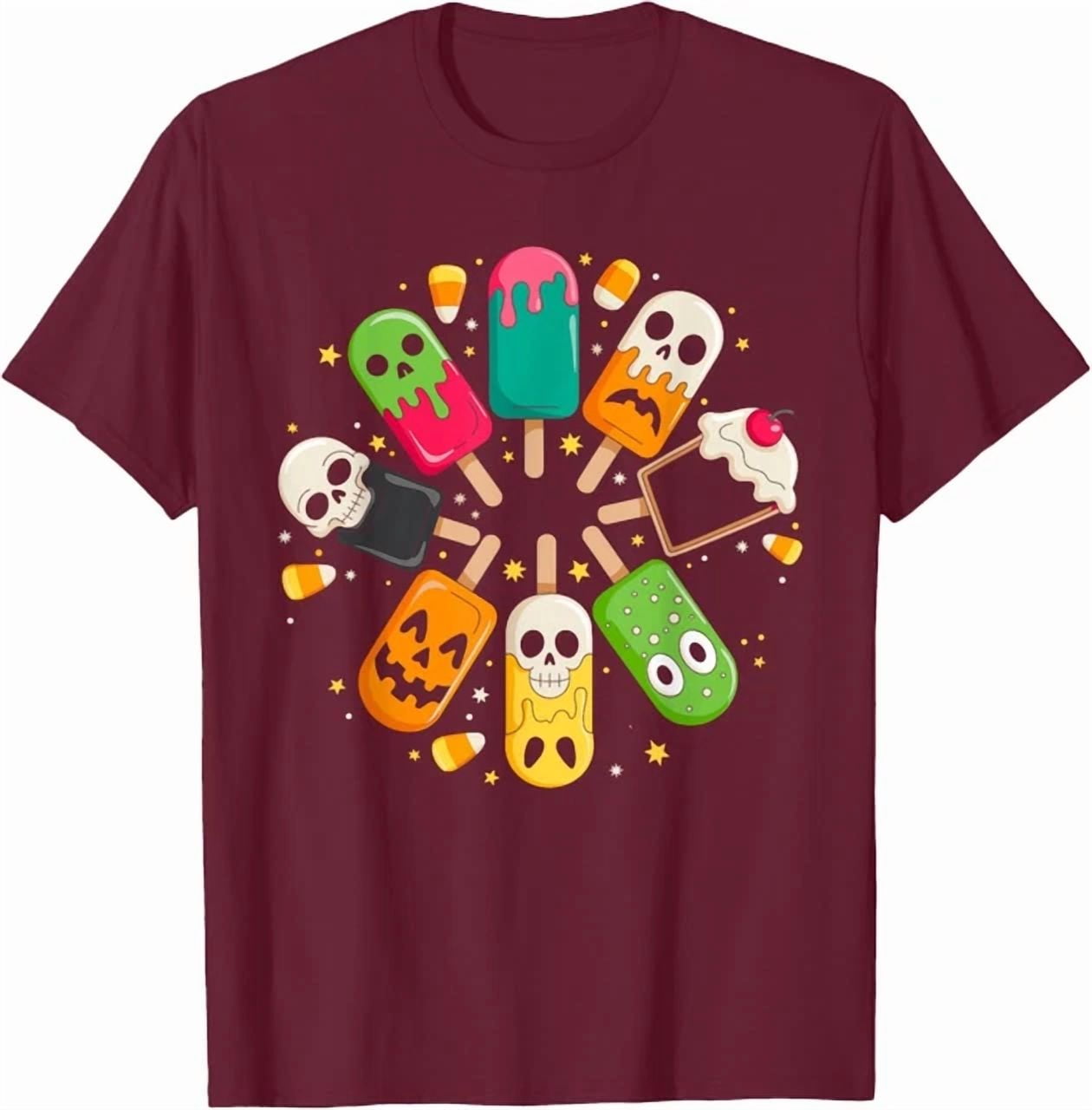 DOVU Spooky Popsicle Hal.Low.Een Ice Cream Funny Summer T-Shirt Unisex ...