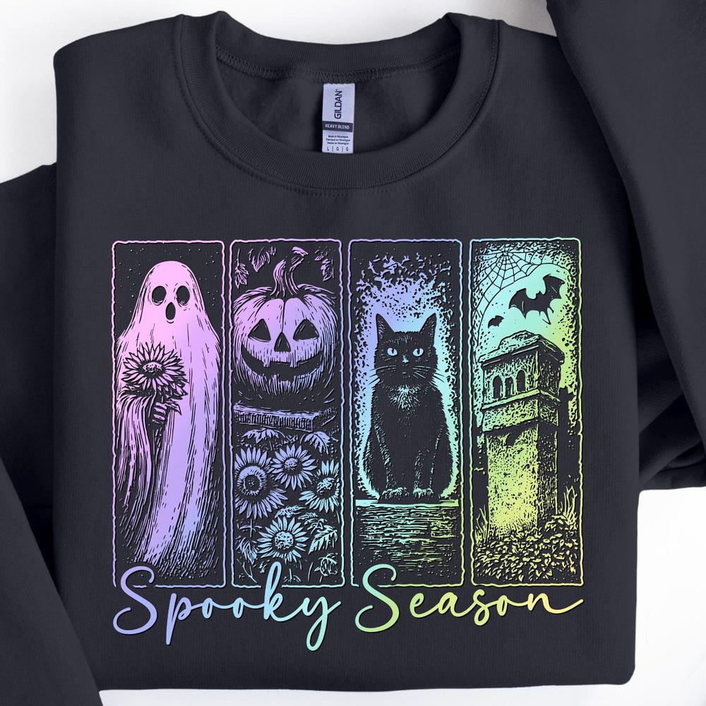 DOVU Spooky Season Sweatshirt, Retro Spooky Sweatshirt, Spooky Hal.Low ...