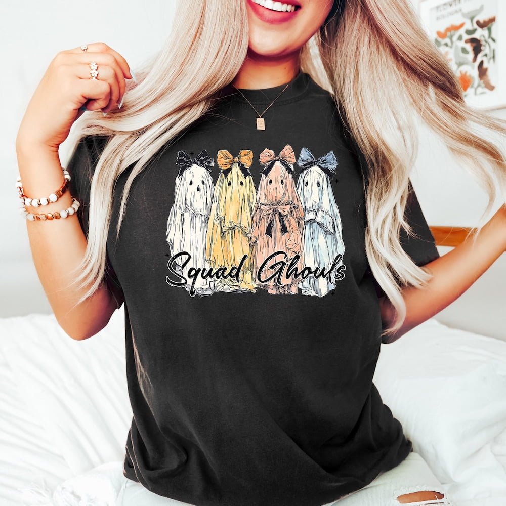 DOVU Squad Ghouls Hal.Low.Een Shirt, Spooky Season Tee, Funny Ghost T-Shirt, Cute Group Shirt ...