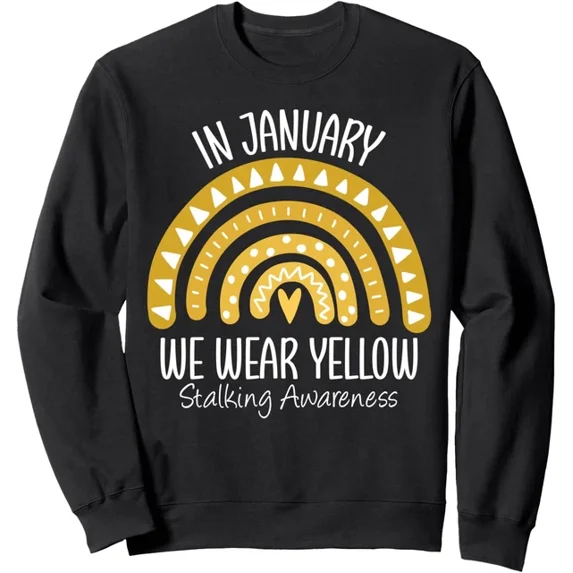 DOVU Stalking Awareness In January We Wear Yellow Ribbon Unisex ...