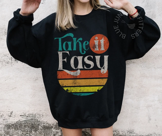 DOVU Take It Easy, Retro Crewneck Sweatshirt, Sunset Nature Lover ...