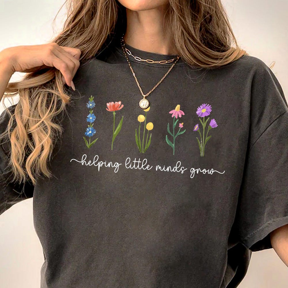 DOVU Teacher Shirt, Helping Little Minds Grow Shirt, Back To School ...