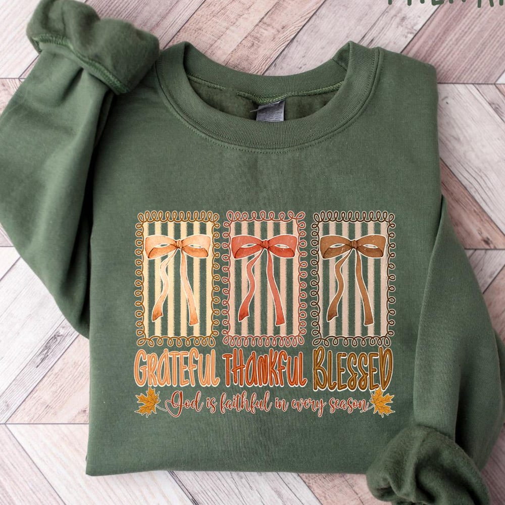 DOVU Thankful Grateful Blessed Sweatshirt, Thanks.Giving Sweatshirt ...
