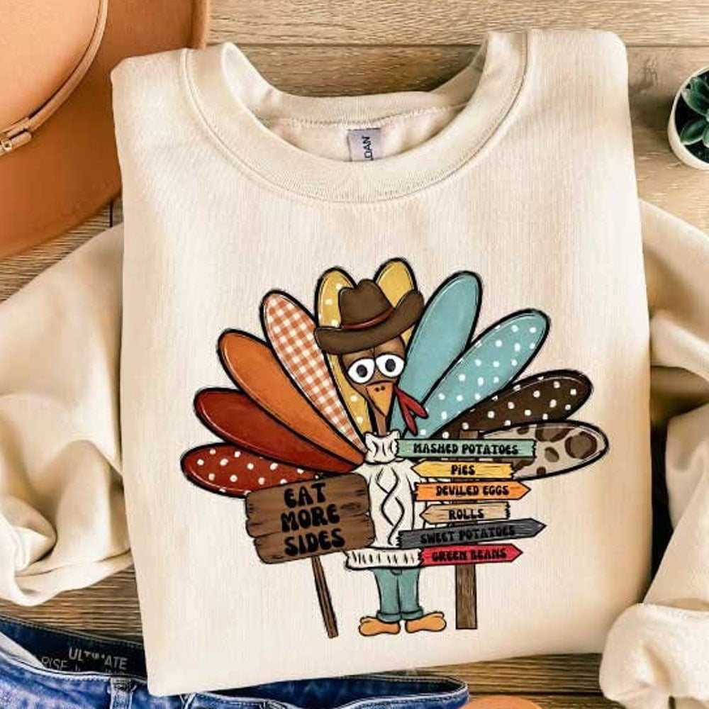 DOVU Thanks.Giving Dinner Sweater, Funny Cute Turkey Face, Cute ...