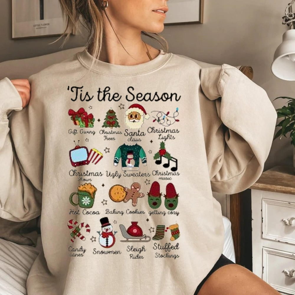 DOVU Tis The Season Sweatshirt, San.Ta Claus Sweatshirt, Merry ...