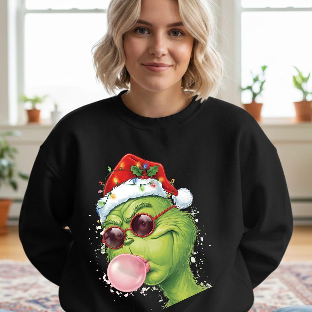 DOVU Trendy Chris.Tmas Sweatshirt, Vintage Green Character Sweatshirt ...