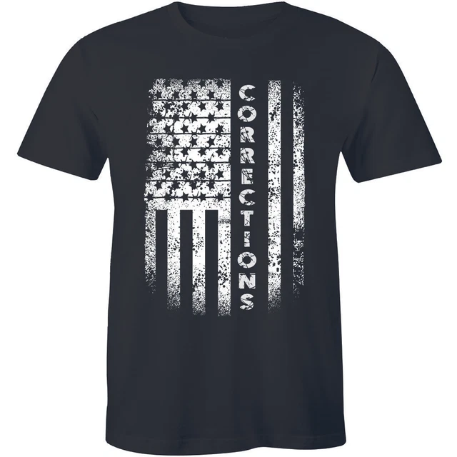 DOVU Usa Flag Corrections Shirt Correctional Officer Men'S T-Shirt ...