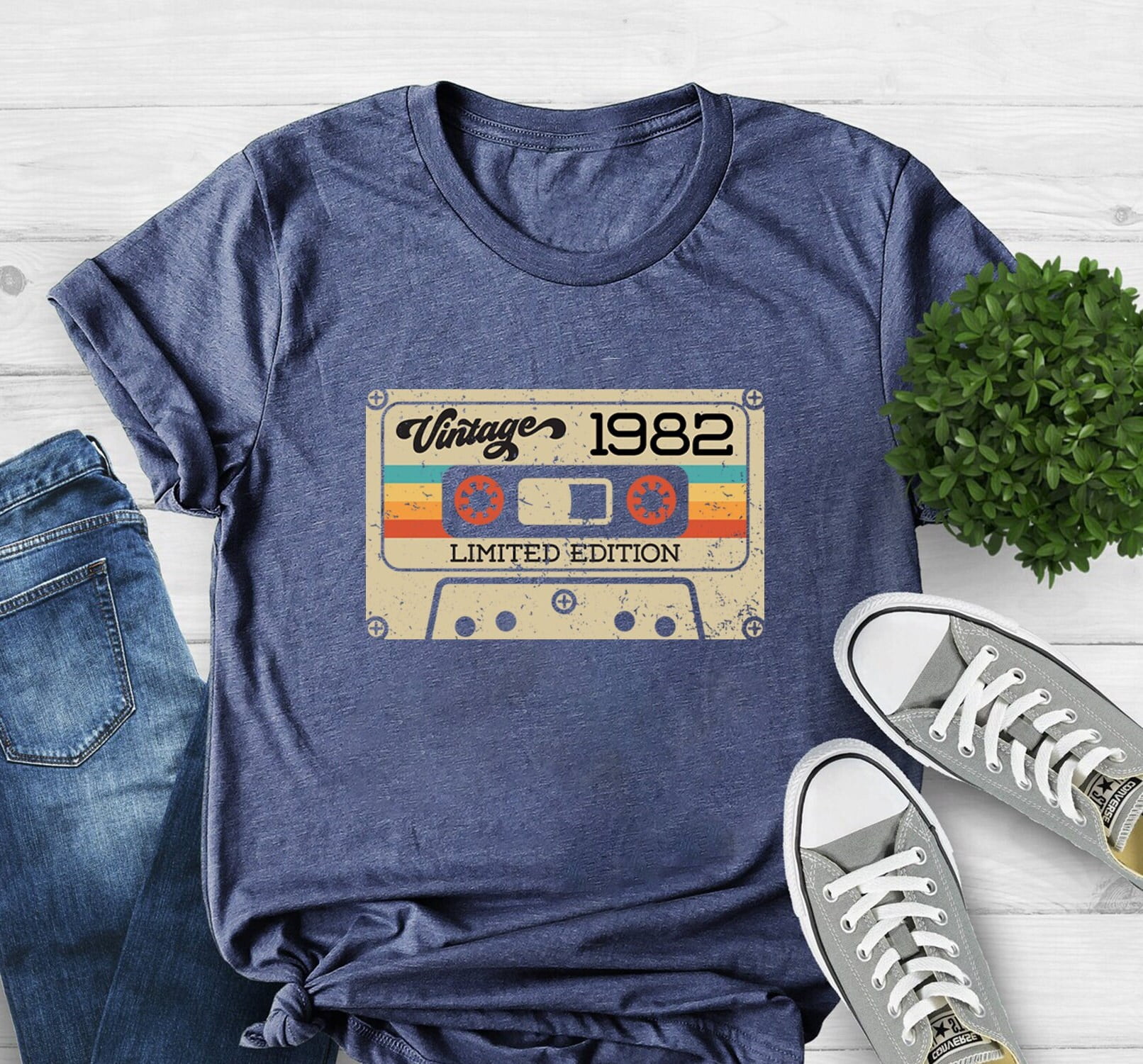 DOVU Vintage 1982 Limited Edition Cassette Shirt, 43Rd Birthday Shirt ...