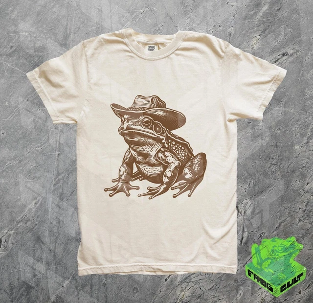 DOVU Vintage Cowboy Frog Shirt, Funny Western Rodeo Frog Tshirt, Retro ...