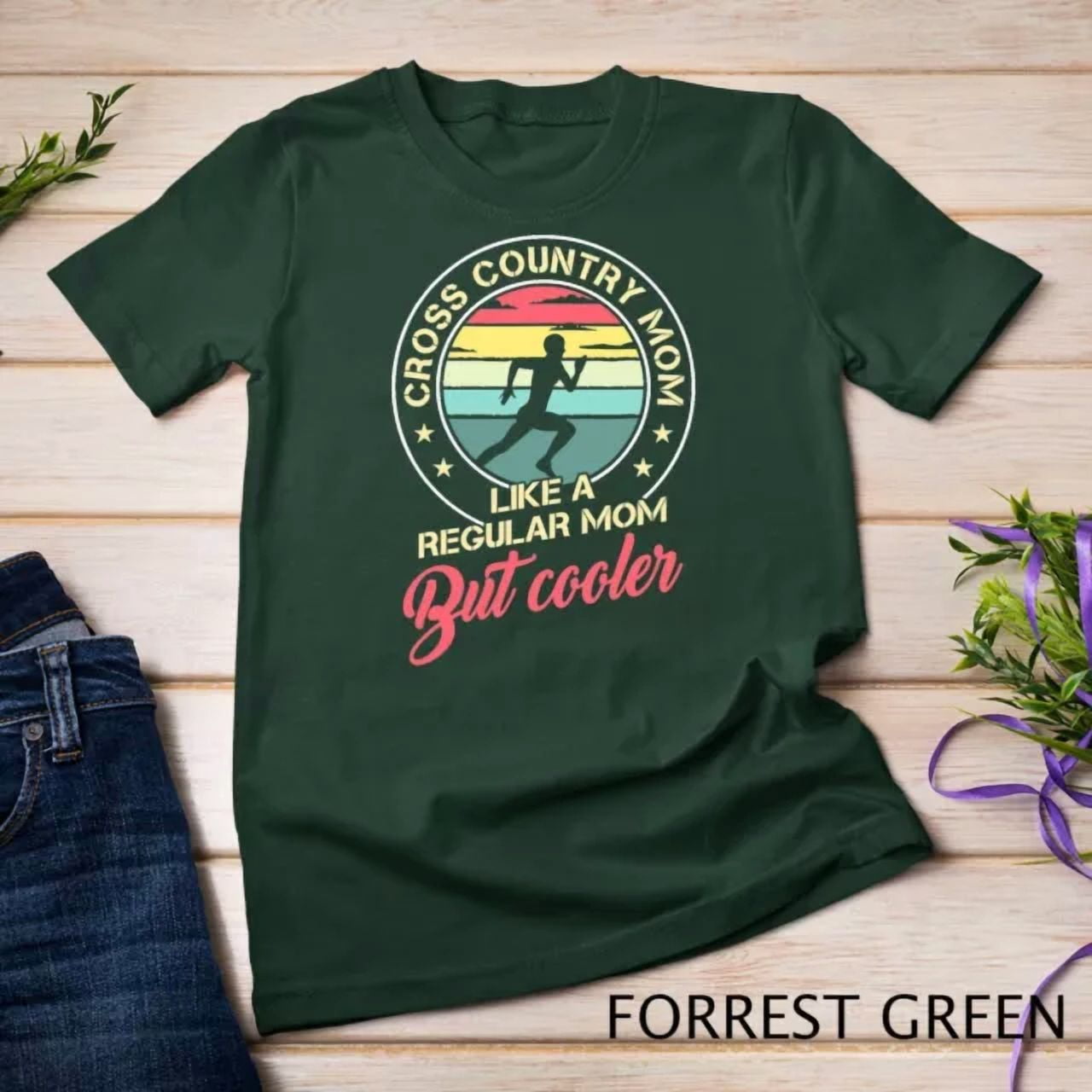 DOVU Vintage Cross Country Mom Like A Regular Mom But Cooler Shirt ...