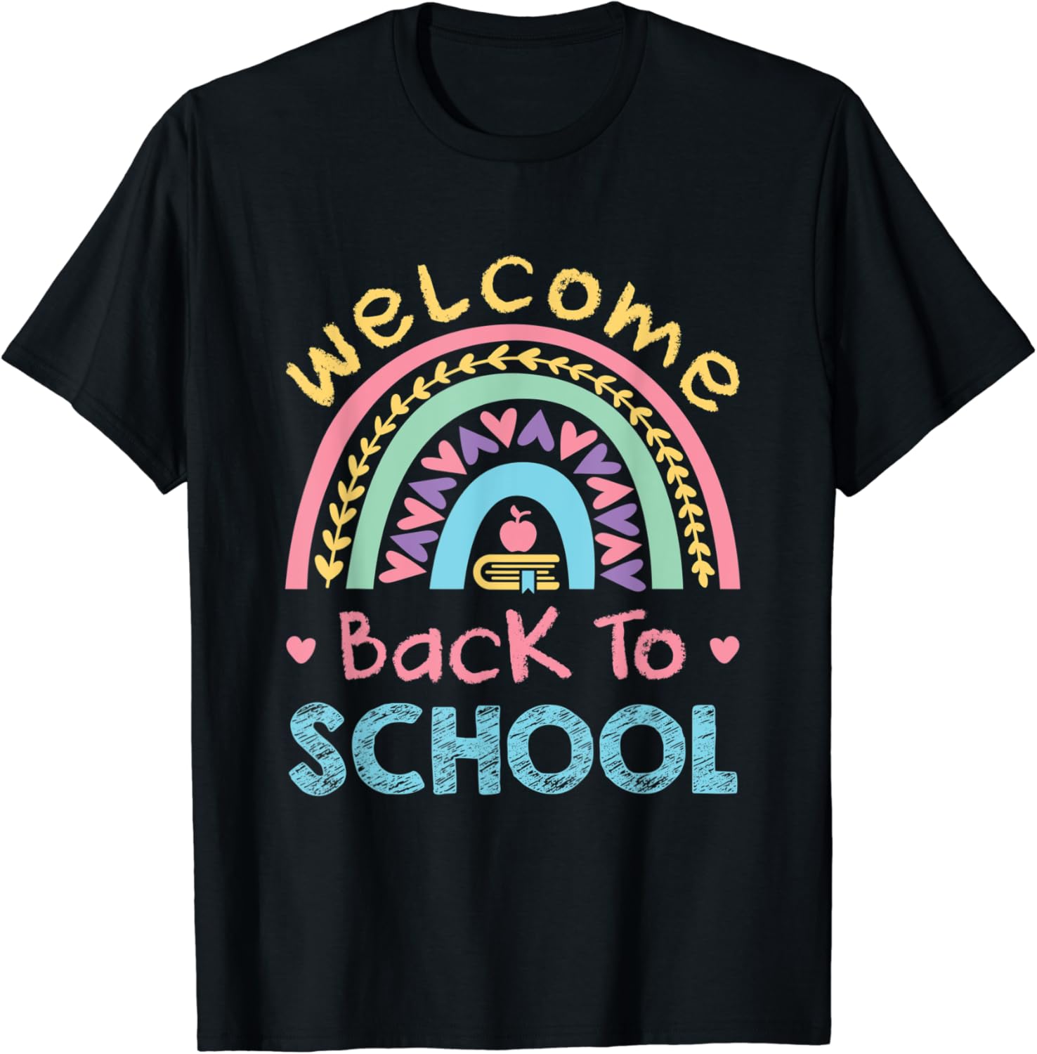 DOVU Welcome Back To School Rainbow Teacher Staff Lunch Lady T-Shirt ...