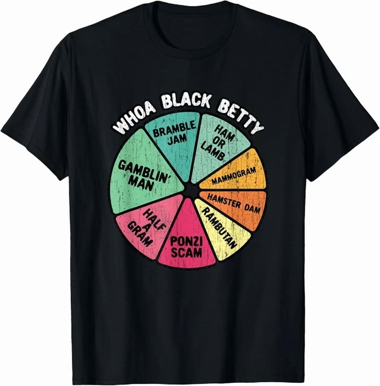 DOVU Whoa Black Betty - Funny 70'S Classic Rock Music Pie Chart T-Shirt ...