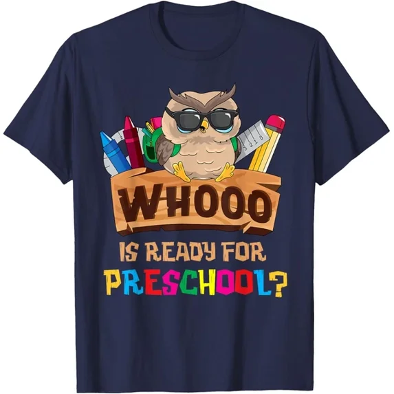 DOVU Whooo Is Ready For Preschool Owl Back To School First Day T-Shirt ...