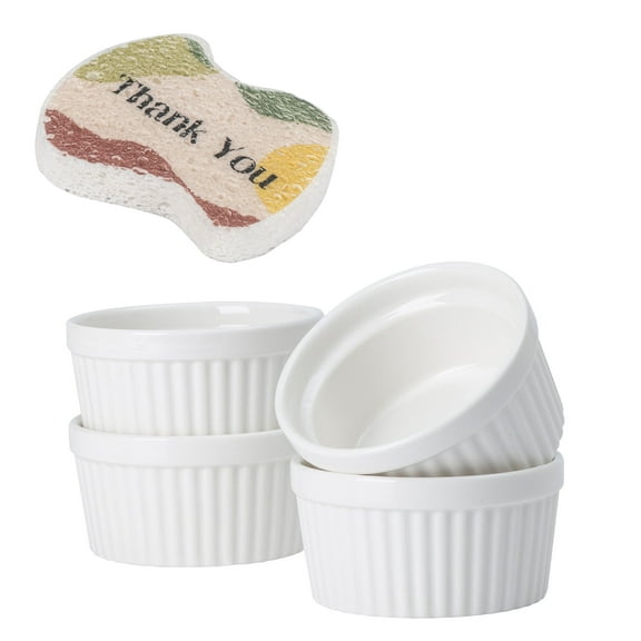 DMHW74S Ceramic Baking Ramekins With Lids Reusable Oven Bowls For Creme ...
