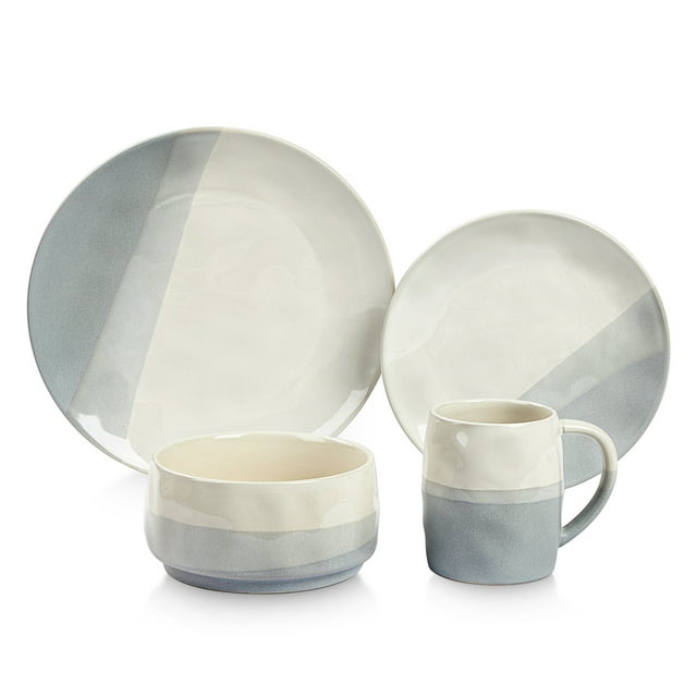 DOWAN Alfresco Ceramic Dinnerware Set, Plates & Bowls, Dishwasher ...