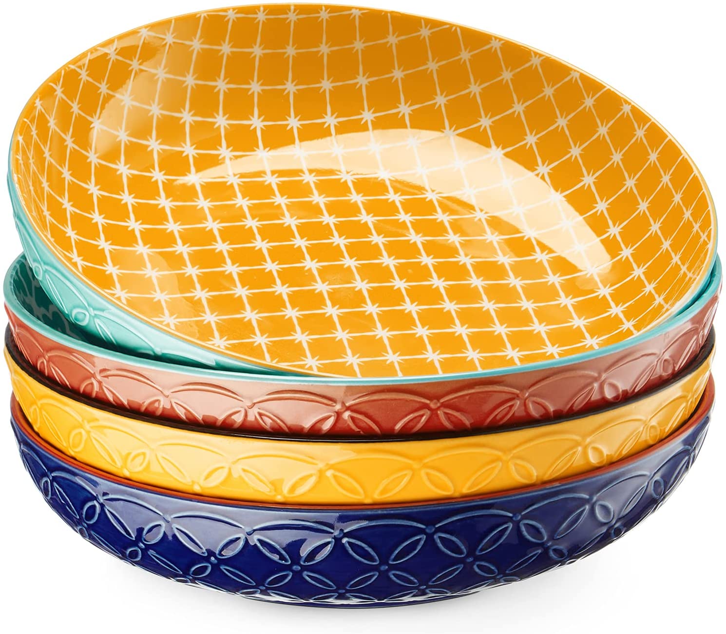 American Atelier Large Pasta Bowls Set of 4-40 oz, Microwave and ...