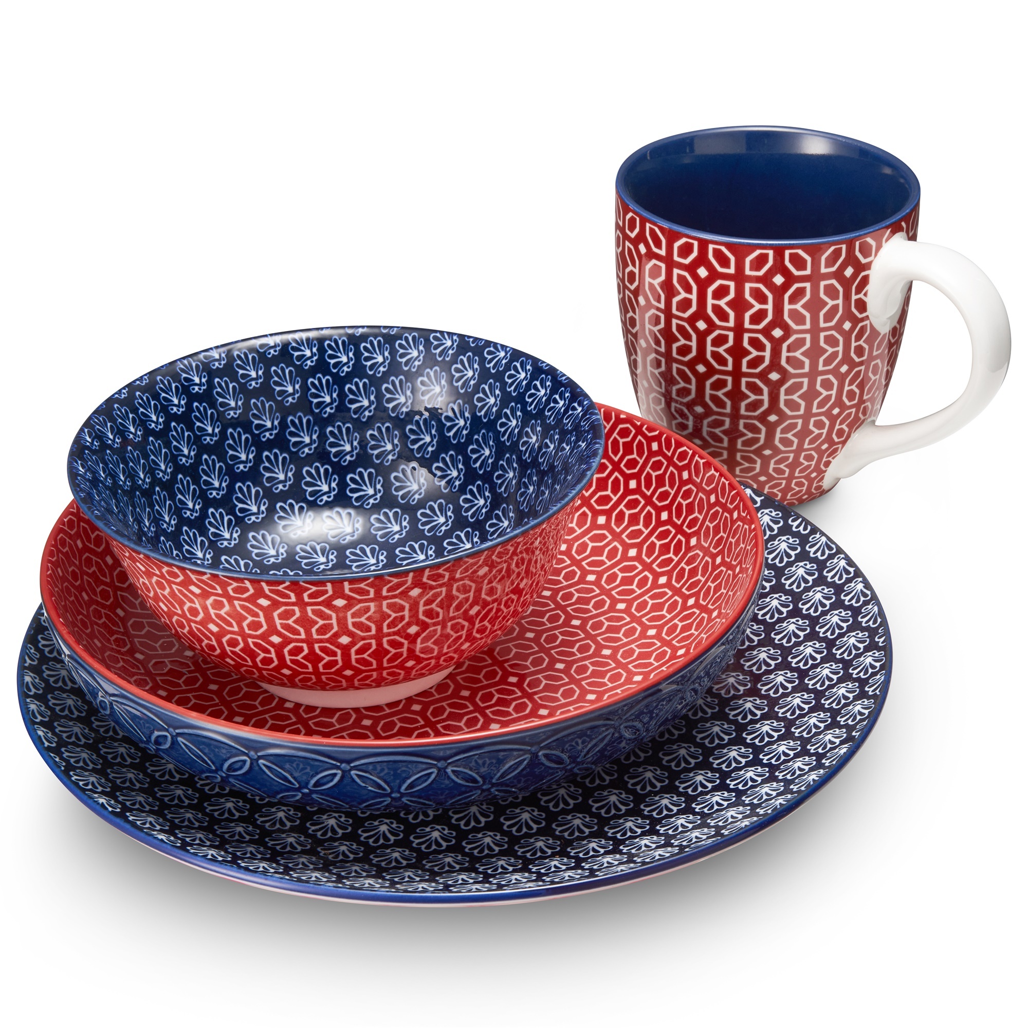 Orbit Teal 16pc Dinnerware Set - Walmart.com