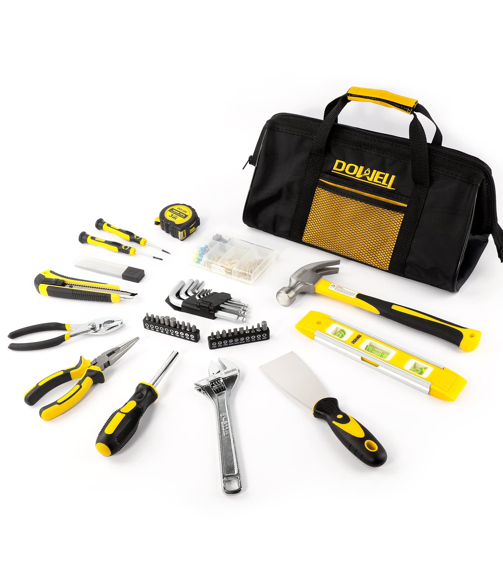 DOWELL 146PCS Homeowner Tool Set, Household Repairing Tool Kit with 14 ...