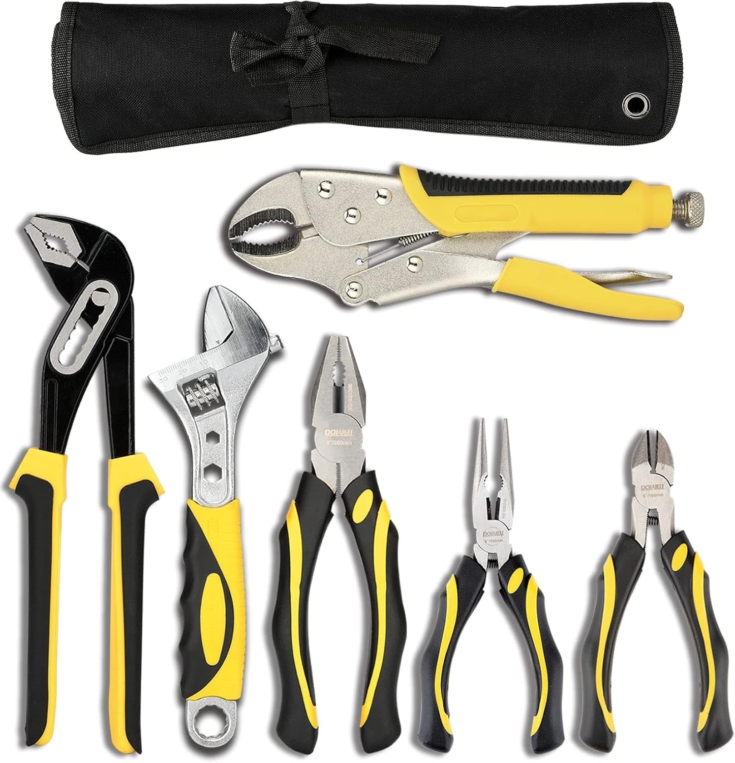 DOWELL 6-Piece Pliers Set, Kit with Groove Joint, Adjustable Wrench ...