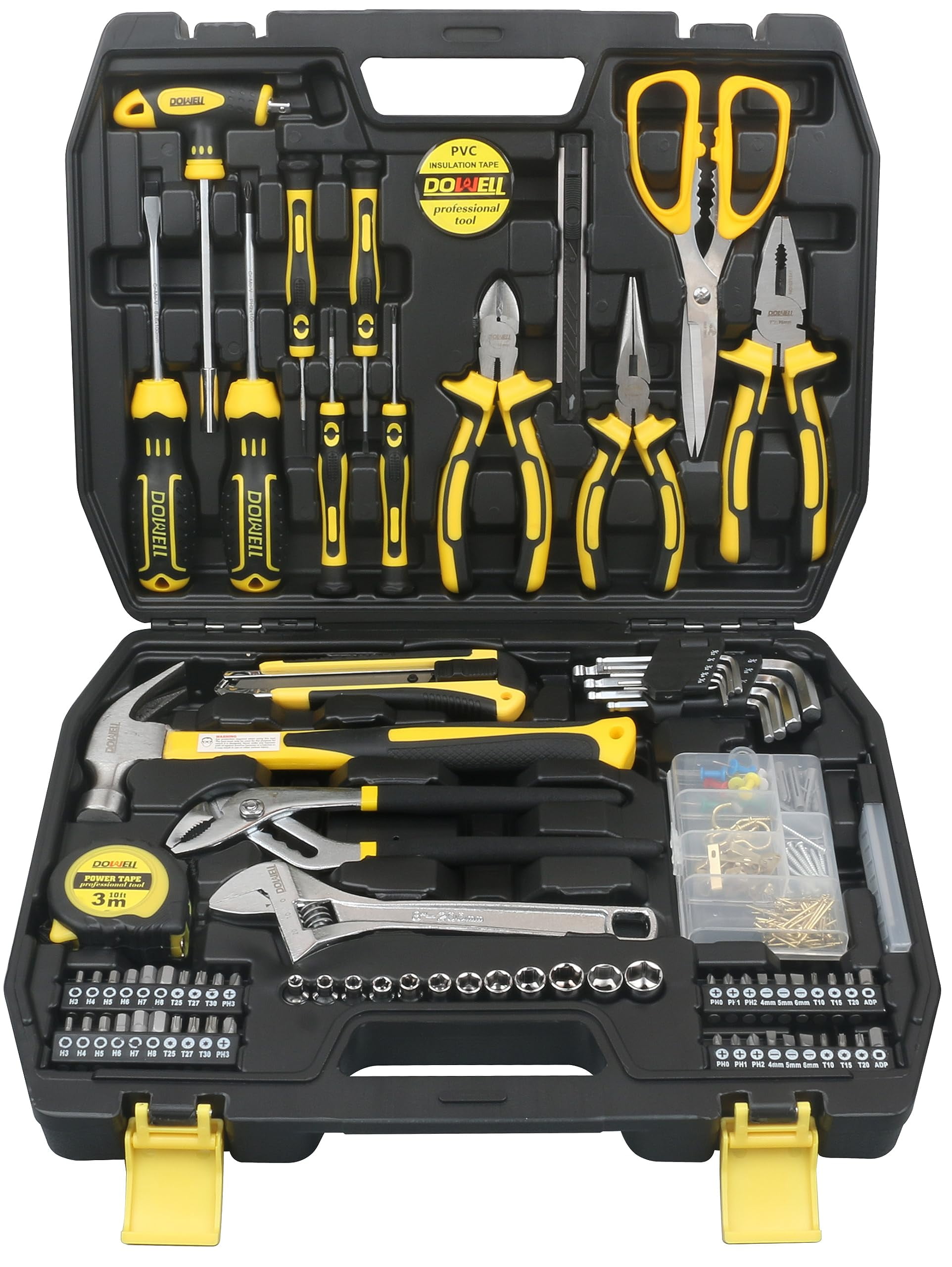 DOWELL Tool Kit Household Tool Set 185-Piece General Hand Tool Kit with ...
