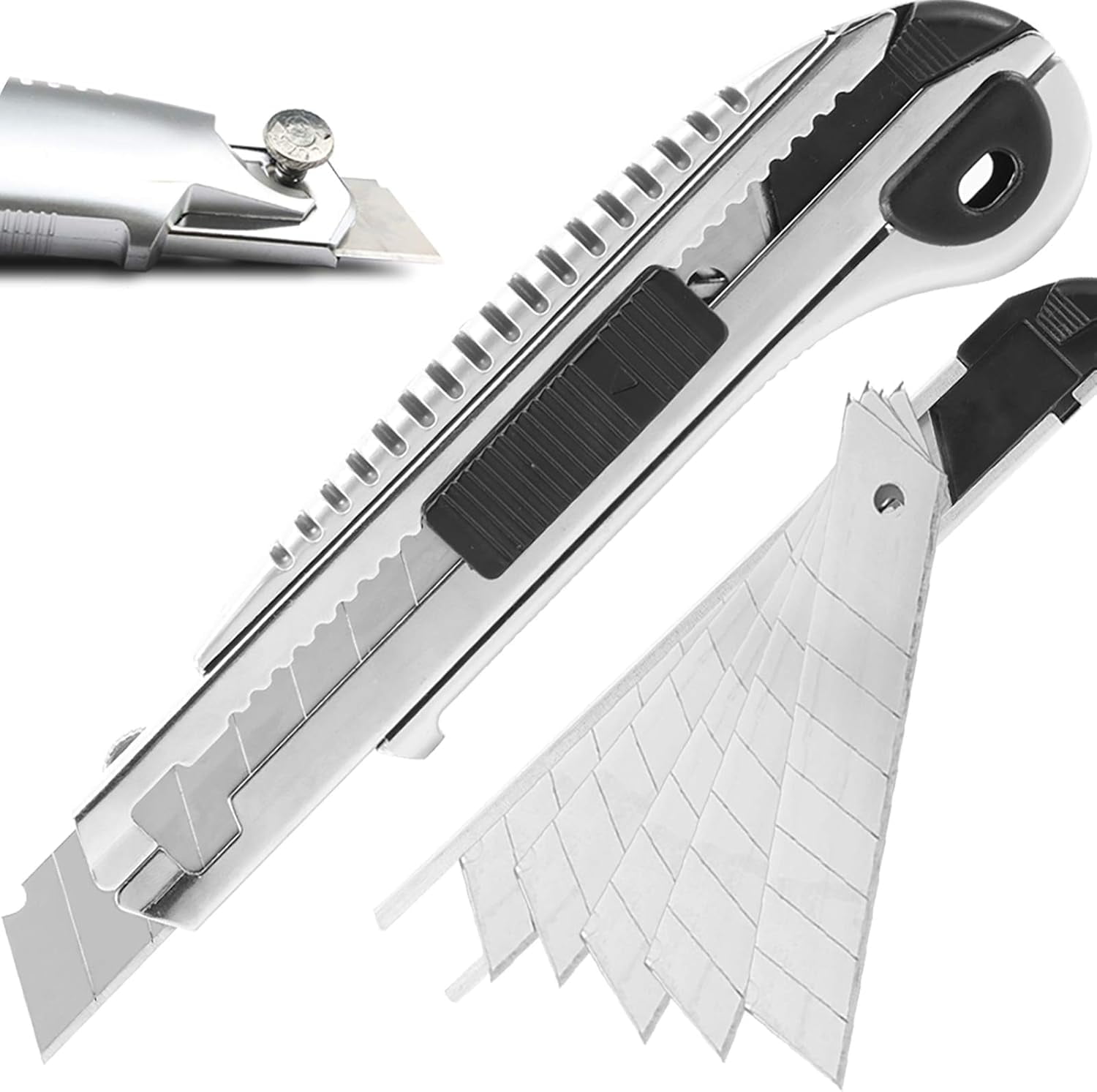DOWELL Retractable Utility Knife Box Cutters Heavy Duty with 5PCS Extra ...