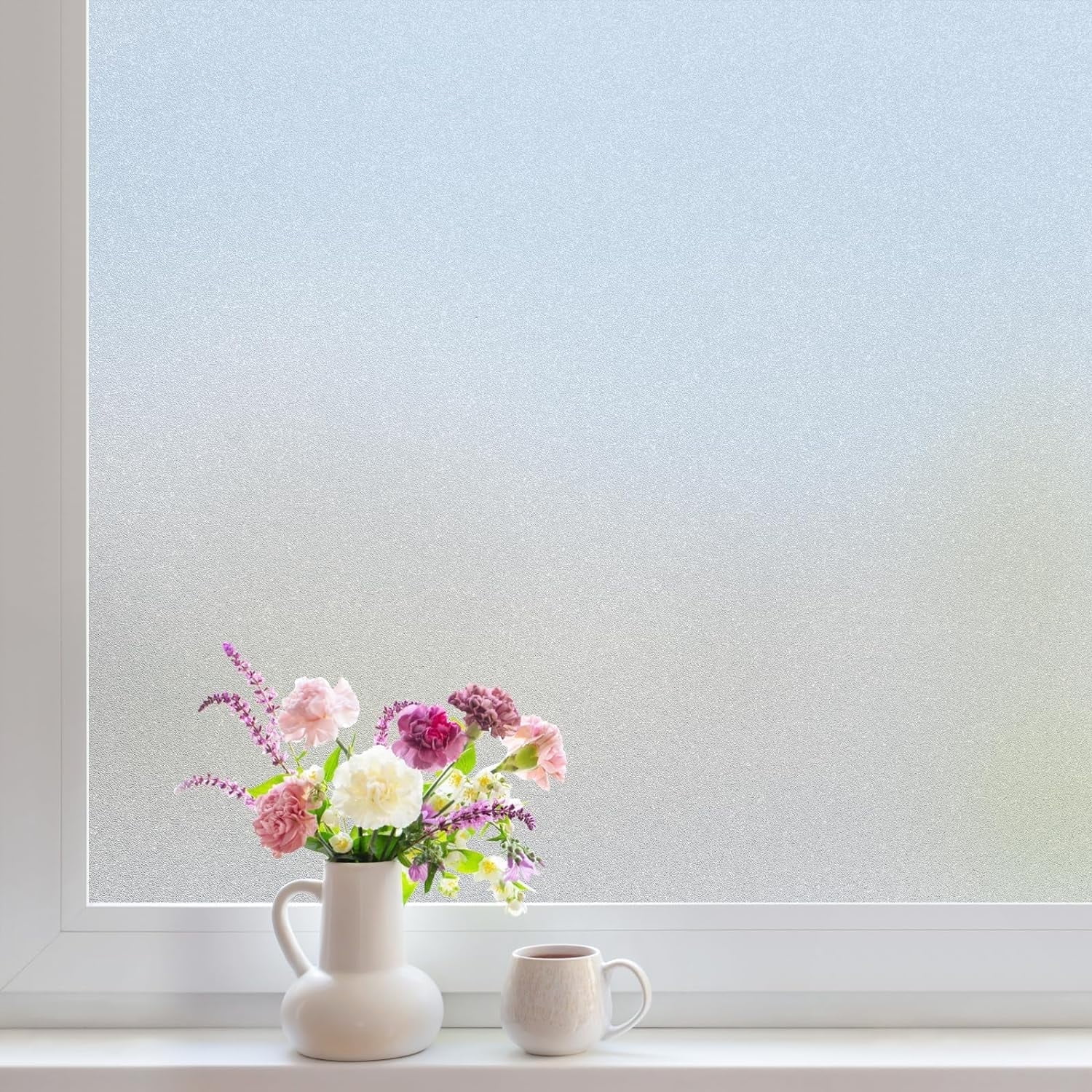 DOWELL Window Privacy Film, Frosted Glass Window Film, Static Cling Non ...